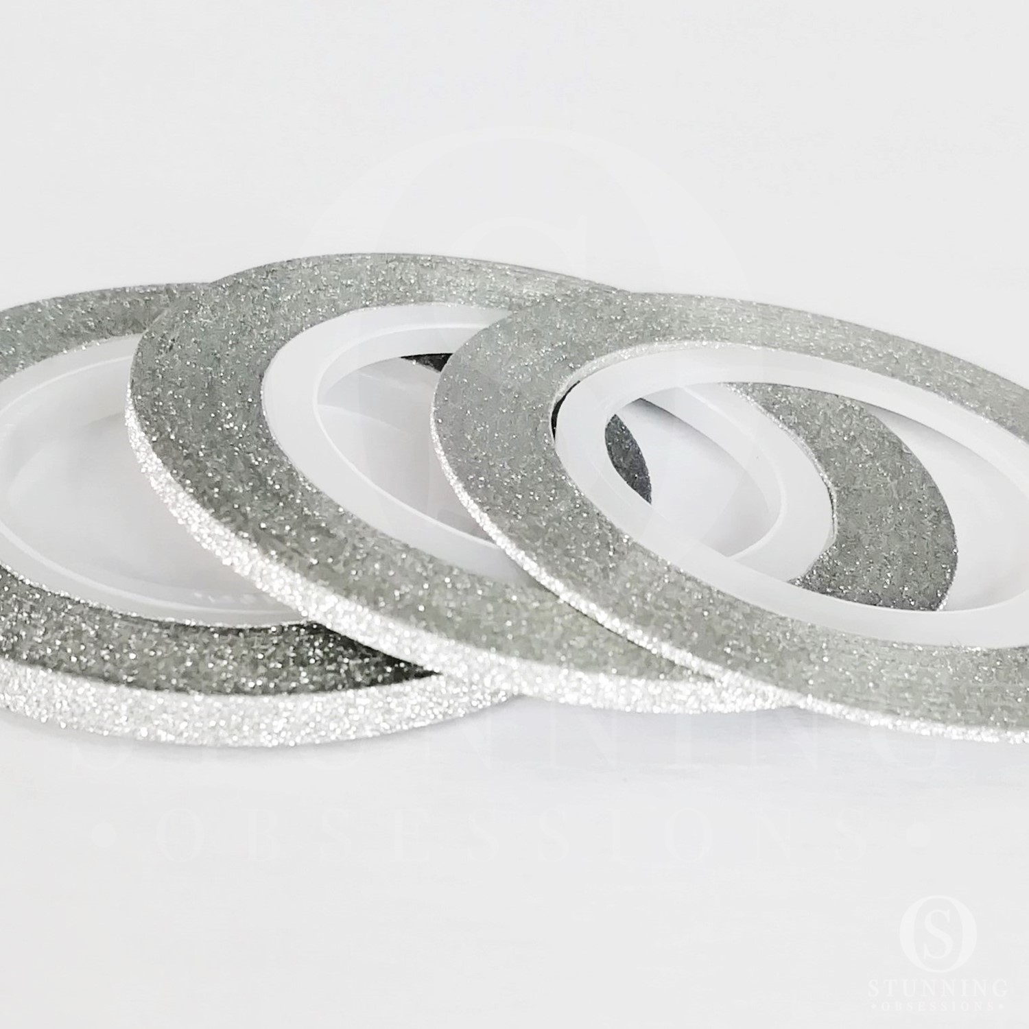 Silver Glitter Striping Tape Set - Stunning Obsessions